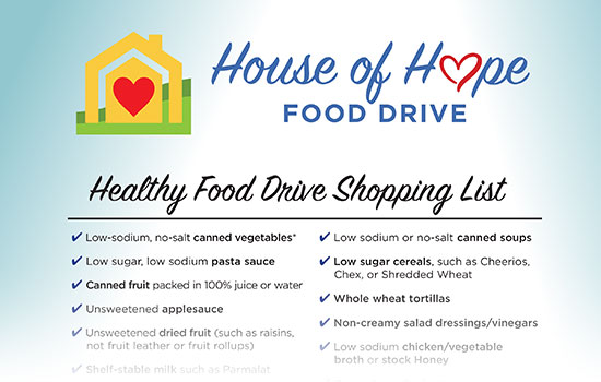 House of Hope Food Drive