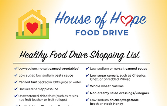 House of Hope Food Drive